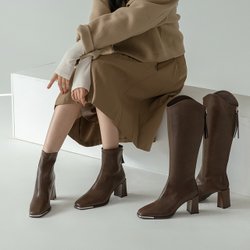 2Type 택1 세미스퀘어 통굽 여성앵클&롱부츠 7cm - SSG.COM