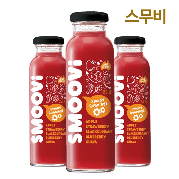 스무비 애플 구아바 스트로베리 블랙커런트 블루베리 smoovi 250mlX12(Glass) - SSG.COM