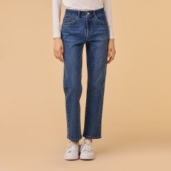 여 스트레이트핏 데님 팬츠_BLUE - SSG.COM