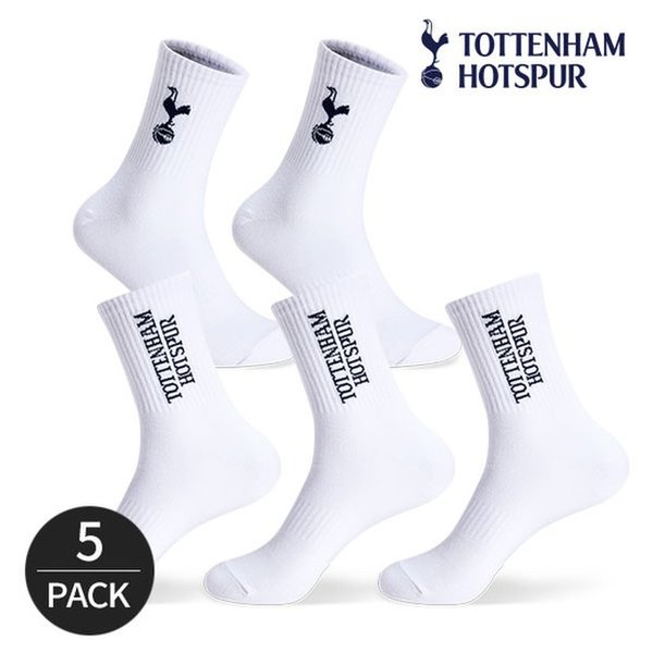 토트넘 스탠다드 중목양말 5P_WH - SSG.COM