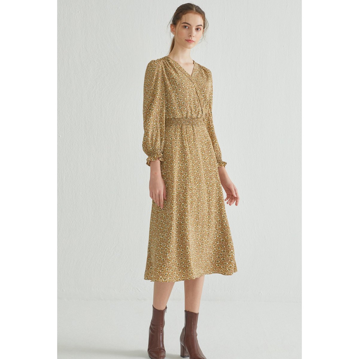 스모킹 밴딩 프린팅 원피스(IK9P0OP70 650) - SSG.COM