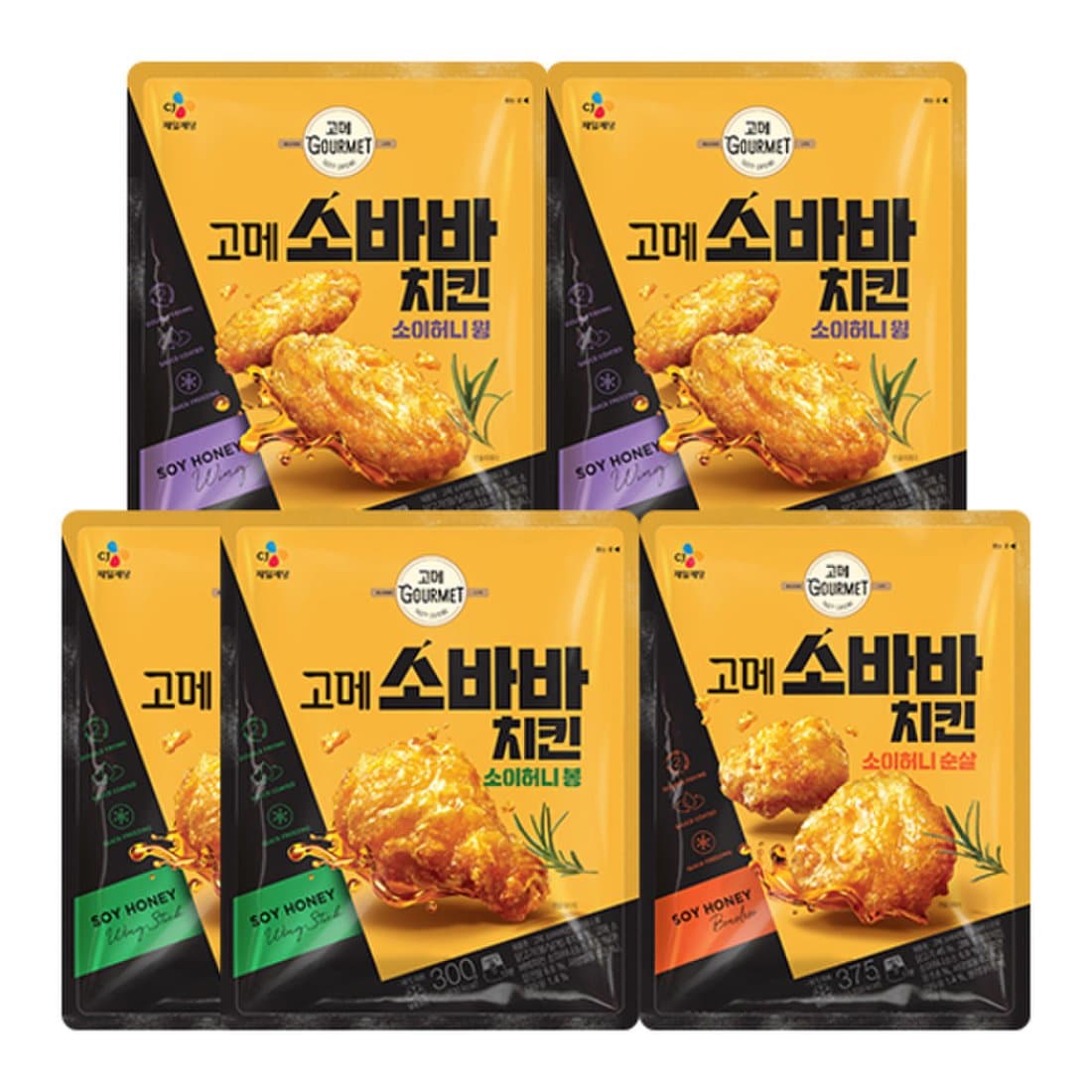 [CJ] 고메 소바바치킨 소이허니 콤보 (윙 300gX2개 봉 300gX2개 순살 375gX1개), 믿고 사는 즐거움 SSG.COM