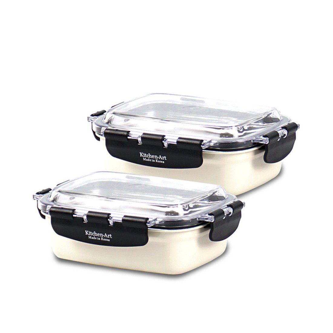 키친아트 멘토 컬러 스텐반찬통 밀폐용기 450ml 2P세트, 믿고 사는 즐거움 SSG.COM