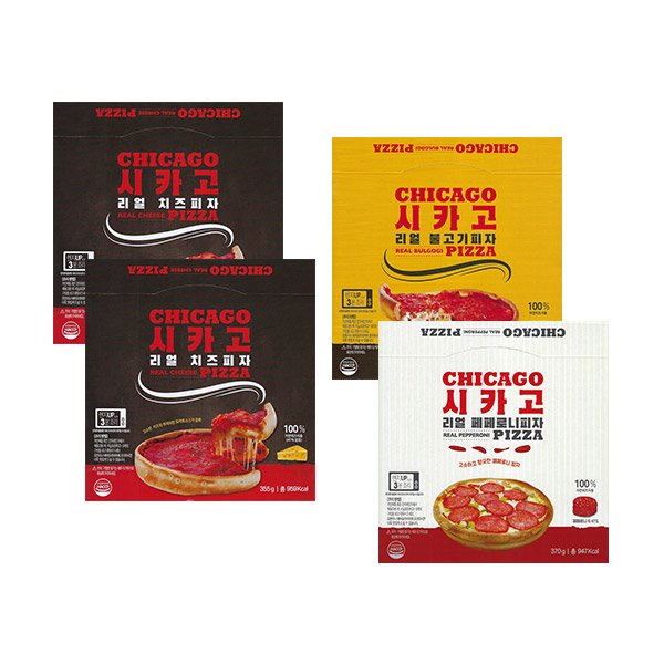 [시카고피자] 치즈피자355g 2판+불고기피자370g 1판+페페로니370g 1판 - SSG.COM
