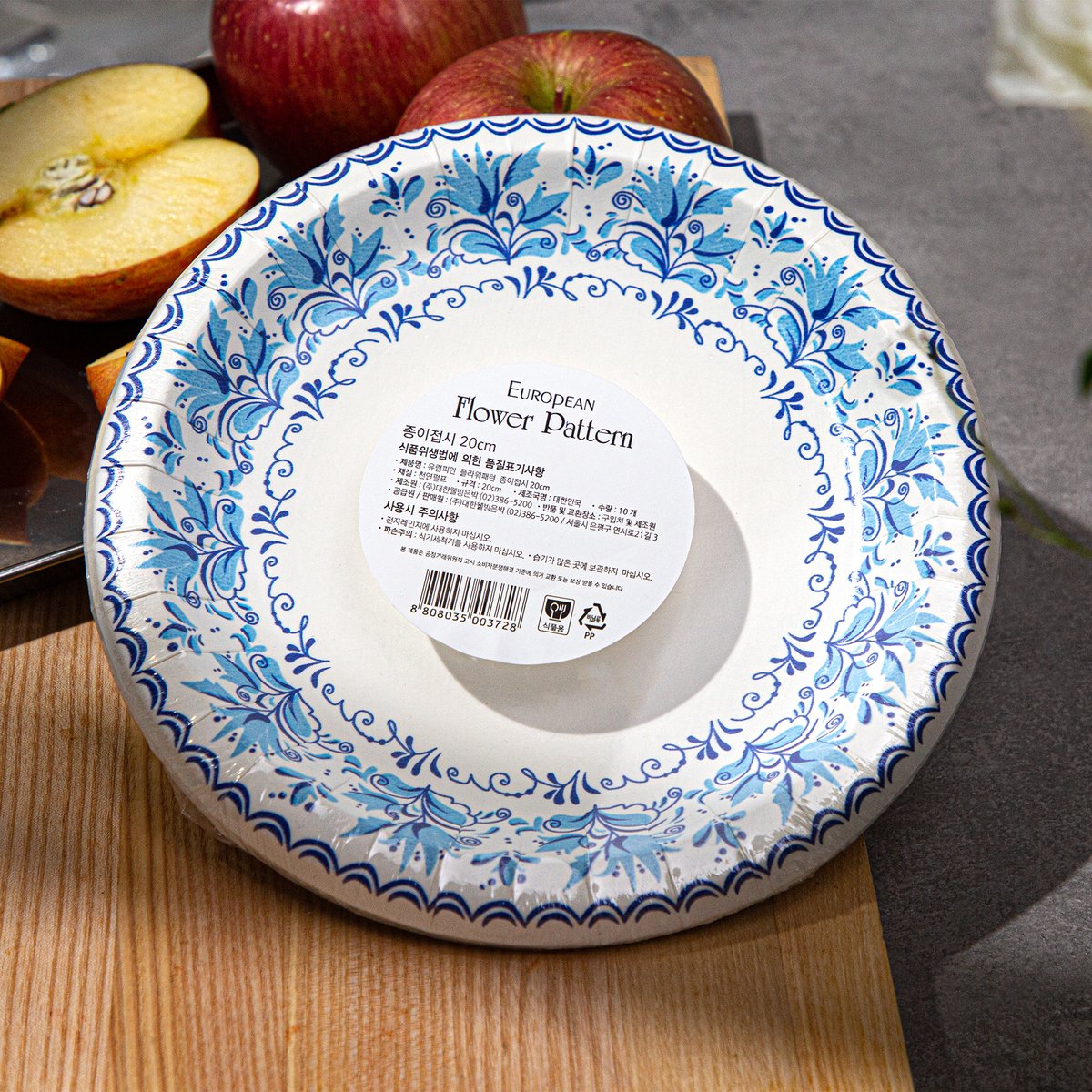 유럽피안 플라워패턴 종이접시 20cm - SSG.COM