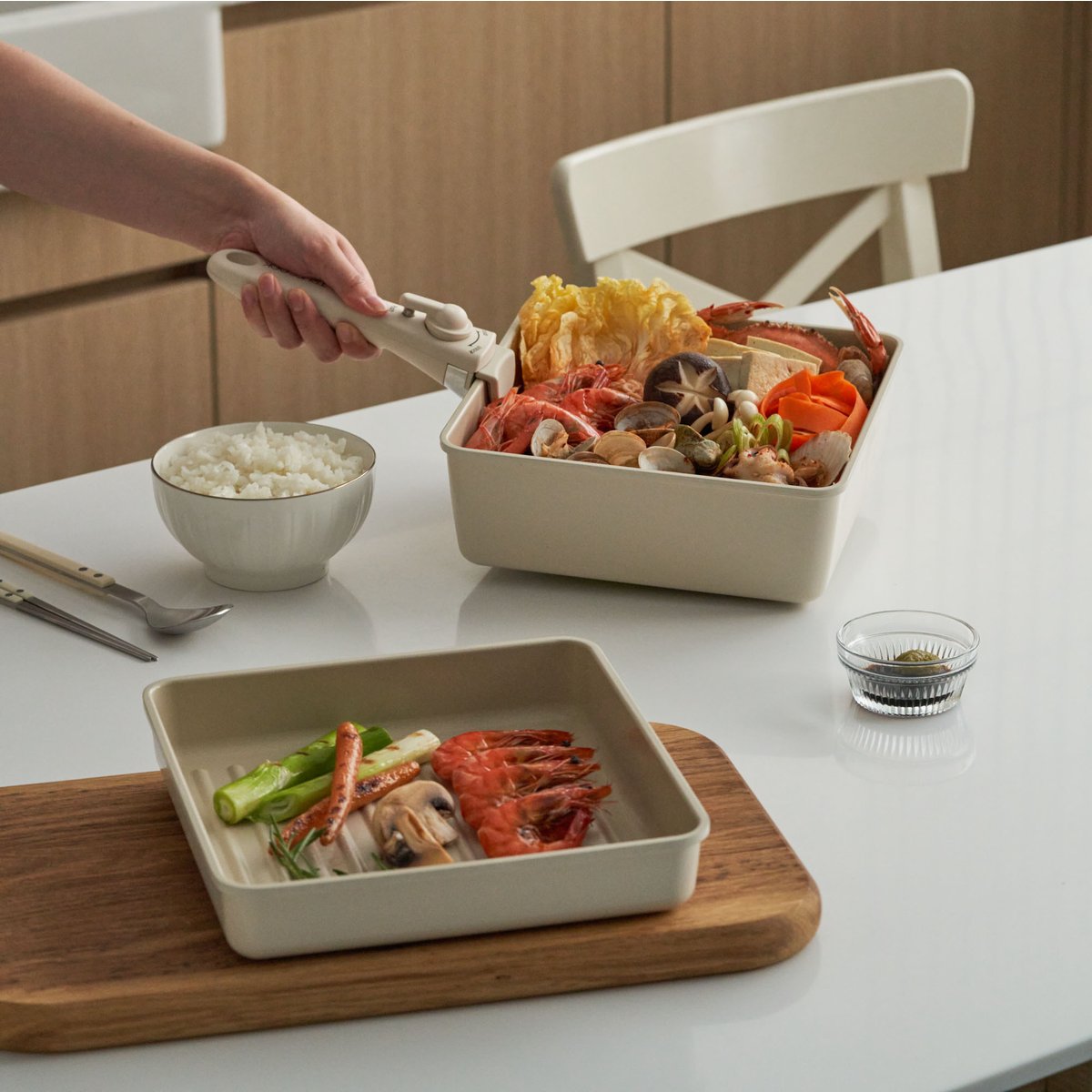 트루쿡 2세대 99.9% 항균력 인덕션 사각 후라이팬 매직핸들 22cm - SSG.COM