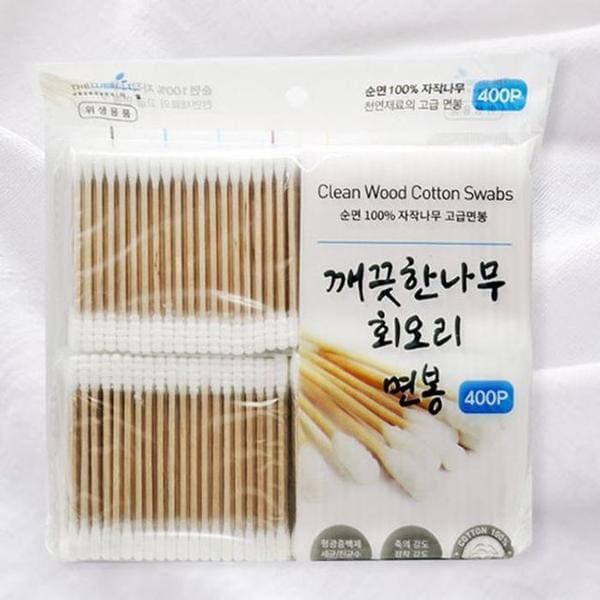 [삭제 4290][뷰티풀마인드] 깨끗한나라 면봉 귀이개 화장 순면 회오리 면봉 400P (S11516839) - SSG.COM