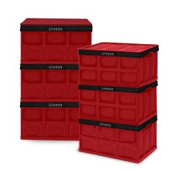 리벤스 자우버탁 다용도 폴딩 리빙박스(56L 대형/레드) 6P - SSG.COM