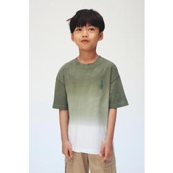 디자인 코튼 티셔츠 카키 그린/옴브레 1228191002 - SSG.COM