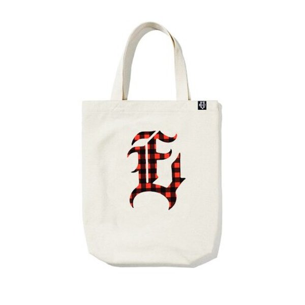 EV E 로고 체크 에코백 (아이보리) - SSG.COM