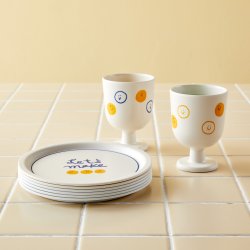 ON 스마일 멜라민 4P세트 접시2P&고블렛2P - SSG.COM