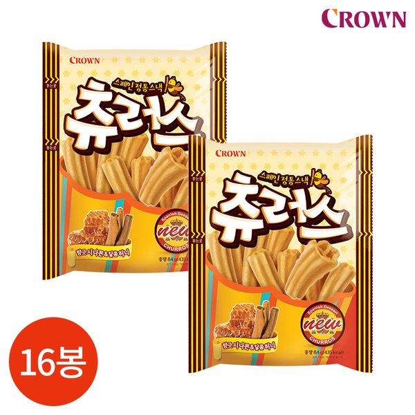 크라운 츄러스 84g x 16봉 - SSG.COM