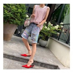 [지에르] 핸드페인팅 하프 데님팬츠( 블루 / 블랙 ) ( SM / ML 사이즈 ... - SSG.COM