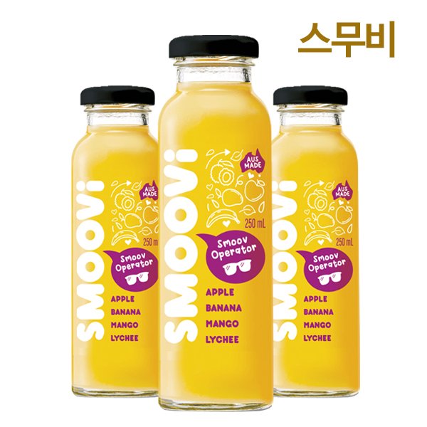 스무비 애플 바나나 망고 리치 착즙주스 smoovi 250mlX12(Glass) - SSG.COM