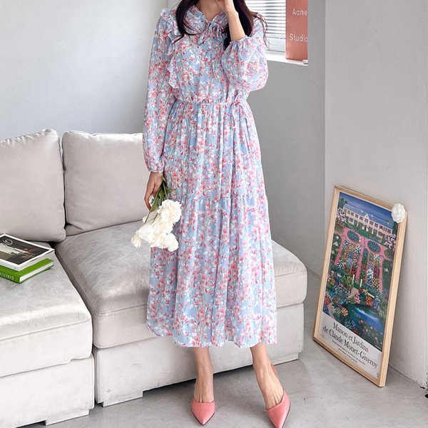H스타일(OP)셀리아플라워원피스 봄 여성 롱원피스 OPS 임부복 파자마 잠옷 데이트룩 하객룩 - SSG.COM