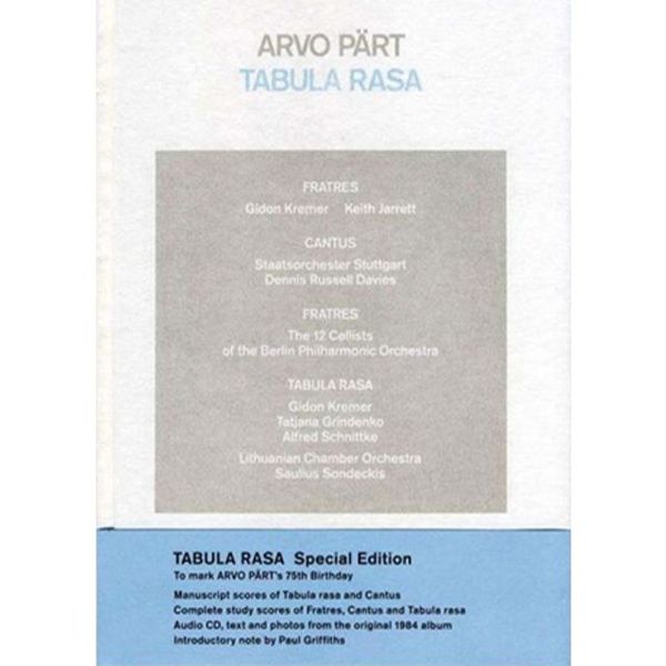 ARVO PART - TABULA RASA CD+BOOK SPECIAL 패르트: 타불라 라사 - SSG.COM