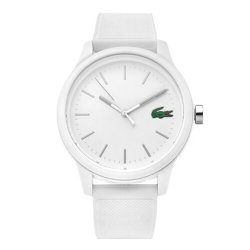 LACOSTE 라코스테 2010984 12.12 시그니처 그린 남성용 화이트 실리콘 시계 42mm - SSG.COM