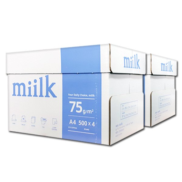 밀크(Miilk) A4용지 75g 2박스(4000매) - SSG.COM