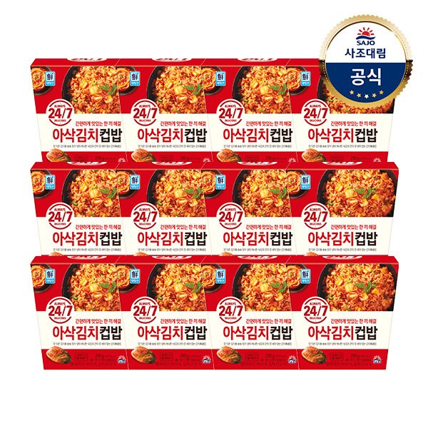 [대림냉동] 24/7 아삭김치 컵밥 210g x12개 - SSG.COM