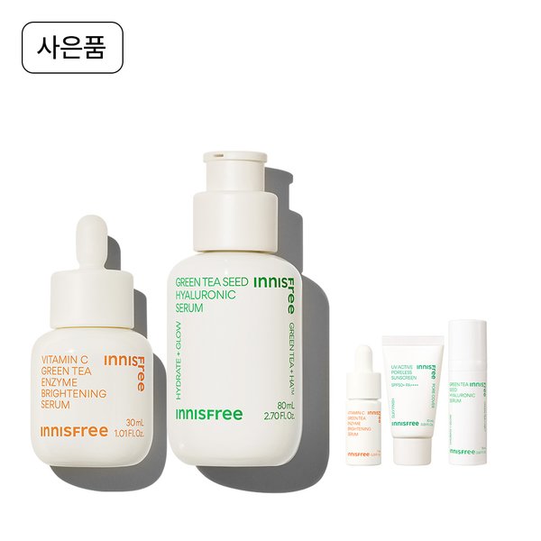 이니스프리 비타C 그린티 엔자임 잡티 토닝 세럼 30mL + 그린티 씨드 히알루론산 세럼 80mL - SSG.COM