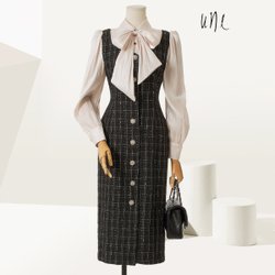 윈(une) [77가지][타이SET]럭셔리트위드 레이어드원피스 - SSG.COM