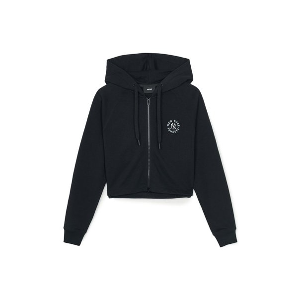 여성 베이직 원형로고 크롭 후드집업 (3FTRB0344-50BKS) - SSG.COM