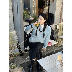 오버사이즈 브이넥 크리켓 니트 BABY BLUE - SSG.COM