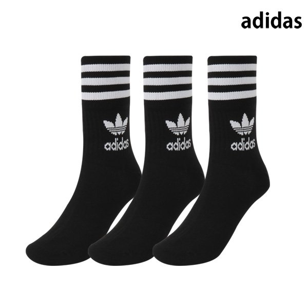 아디다스 양말 미드컷 크루 삭스 3개입 블랙 GD3576 - SSG.COM