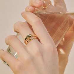 [Hei][성찬, 이하이, 선미, 유리, 이무진, 민호, 권진아, 수지, 디오 착용] bold two lines ring - SSG.COM