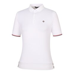 여성 시보리 삼색 디테일 펀칭 카라 반팔 티셔츠 RWTYL6153-101 - SSG.COM