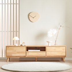 클로이 1500 오픈 서랍 고무나무 원목 거실장 티비 장식 거실 서랍장 선반 정리 - SSG.COM