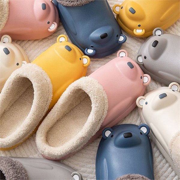 [오노마] ONM EVA방수 곰캐릭터 겨울 방한화 털 슬리퍼 실내화 털신 (9085494) - SSG.COM