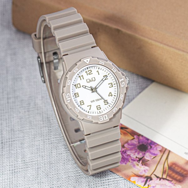 큐앤큐 V07A-006VY 밀크 브라운 어린이 초등학생 방수 학습 손목시계 - SSG.COM