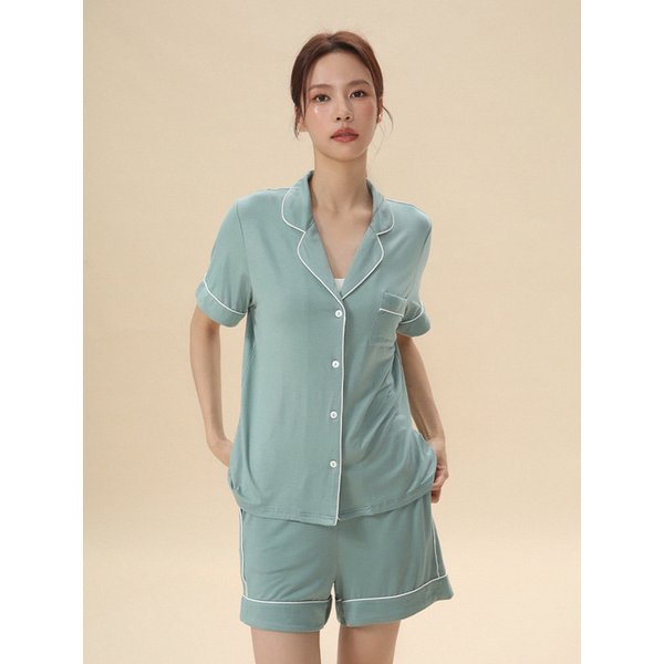 미드나잇 그린 숏 파자마 SET - SSG.COM