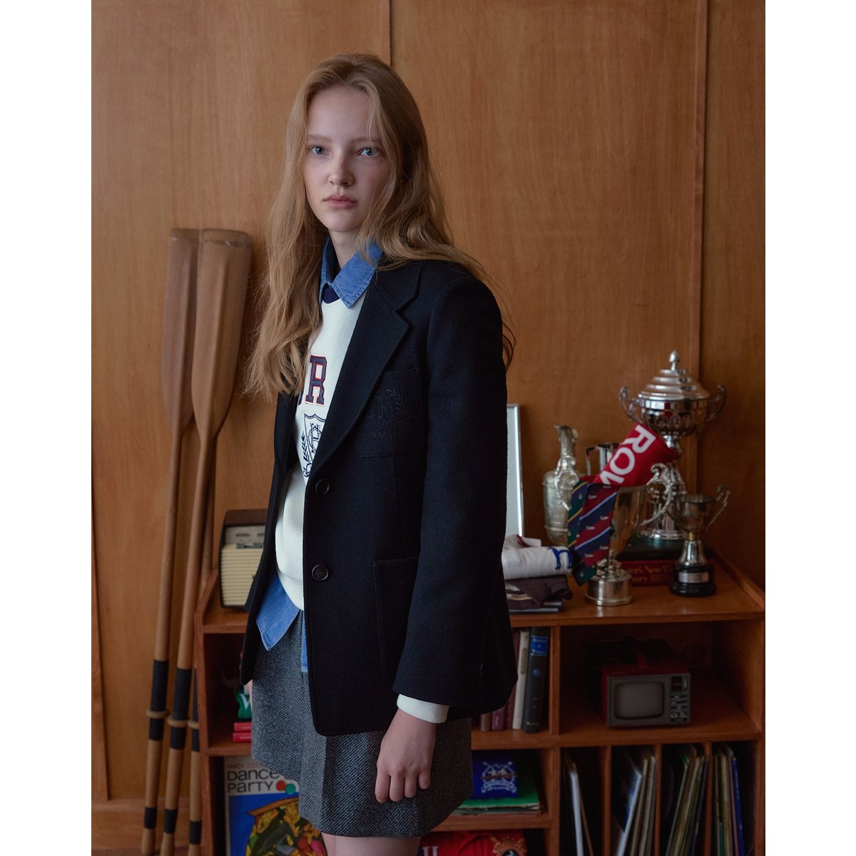 [24FW][HSJA-4D901] 헤지스레이디스 포켓배색 울 싱글버튼 긴팔자켓 - SSG.COM