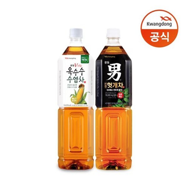 광동 옥수수수염차 1.5L 6개 + 헛개차 1.5L 6개 - SSG.COM
