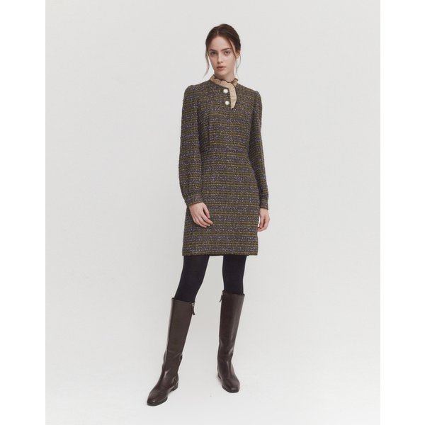 [22FW] 브라운 러플배색 트위드원피스 JSDR2D380W3 - SSG.COM