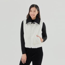 여성 페이크퍼 카라 집업 베스트 TWVEL8111-100 - SSG.COM