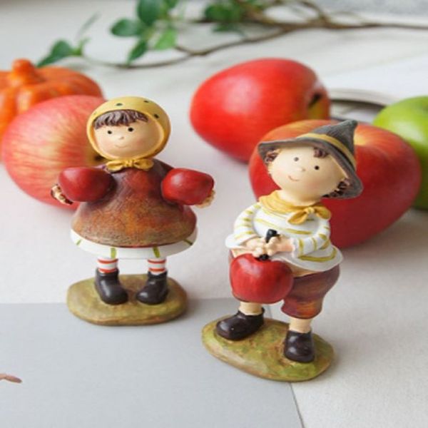 사랑스러운 사과 농장 커플 미니어처 장식 소품 2P - SSG.COM
