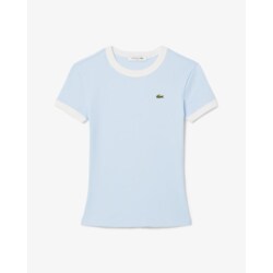 (여성) 25SS 립조직 슬림핏 배색 반팔 티셔츠 TF2432-55G EB6 (스카이블루) - SSG.COM