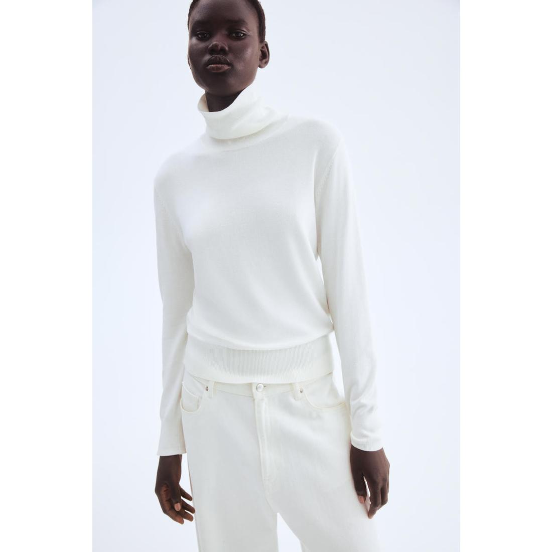 터틀넥 스웨터 화이트 1176748002, 신세계몰
