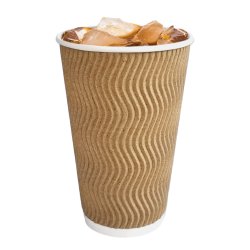 3중 단열 종이컵 웨이브 크라프트 480ml (16oz) 50개 - SSG.COM