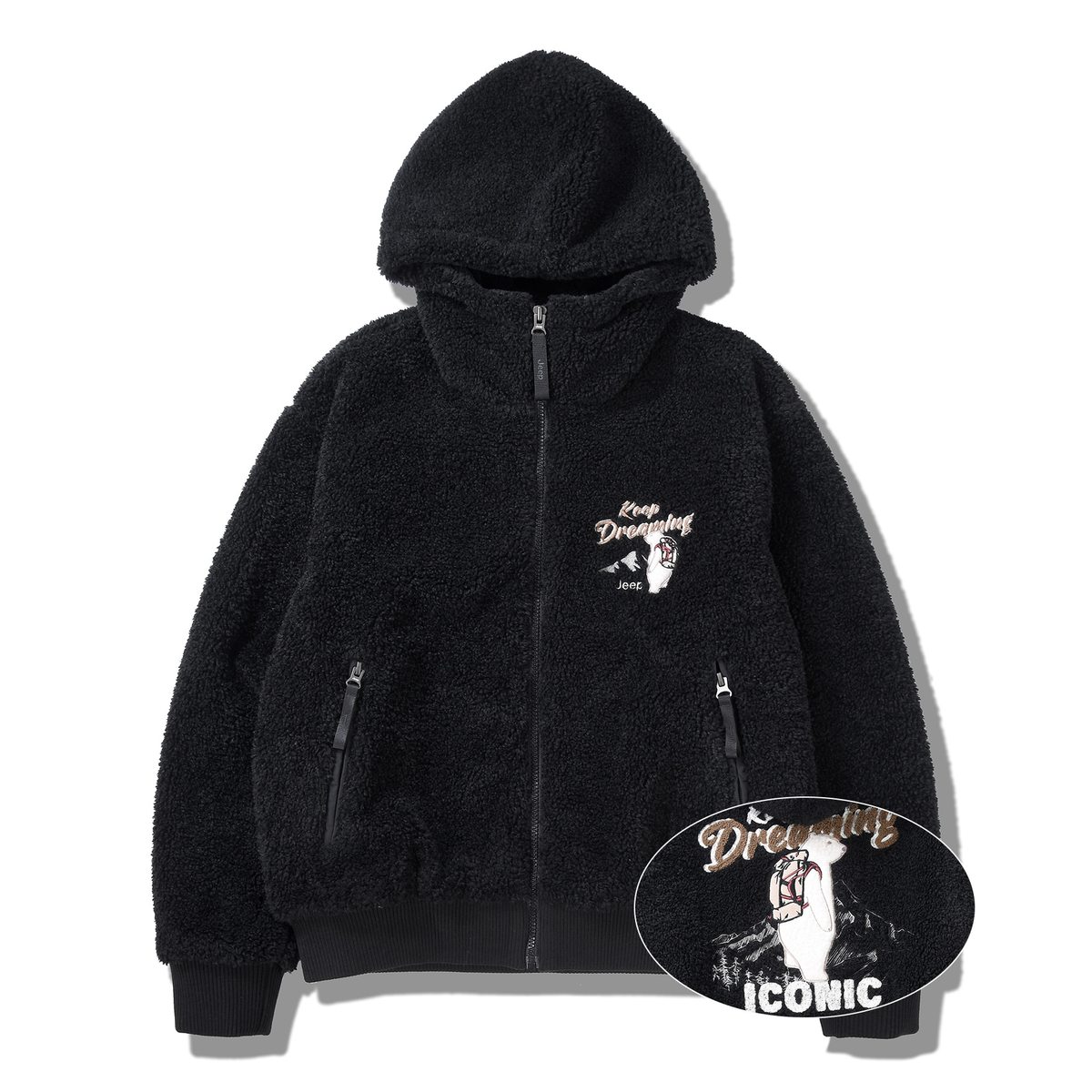 JP4JPU260 블랙 25년 남녀공용 뽀글이 속 퀄팅누빔 후드 집업 점퍼 A2 - SSG.COM