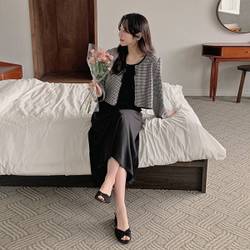 틴즈 하운드체크 볼레로 가디건+뷔스티에 롱원피스set (44~110) - SSG.COM