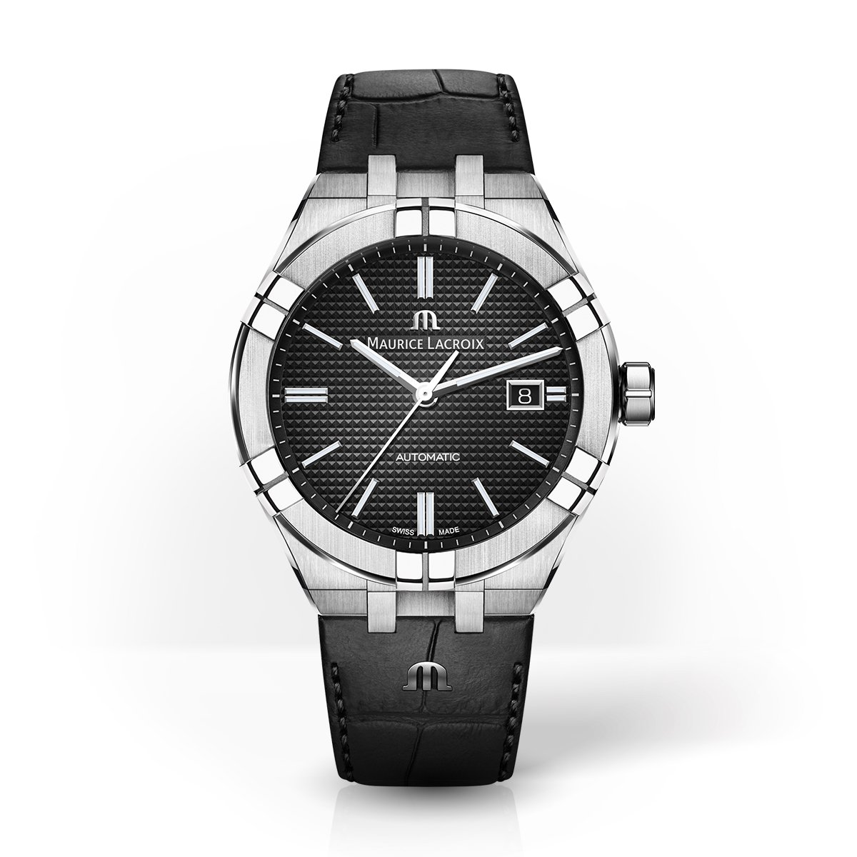 아이콘 데이트 남성용 오토매틱 42mm 가죽밴드 AI6008-SS001-330-1 - SSG.COM