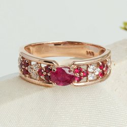 마이온 14k 세잎 꽃잎 엄마 루비 반지 my베202 - SSG.COM