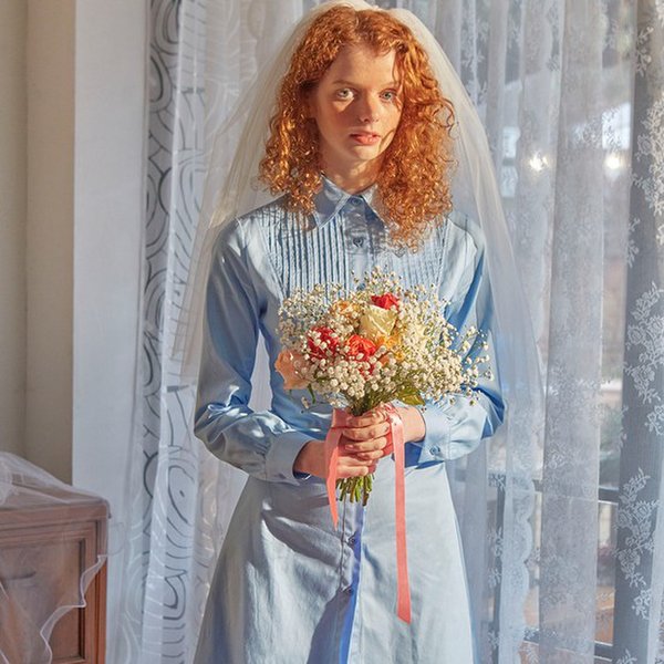 1300K Classic Shirt Midi Dress Blue - SSG.COM