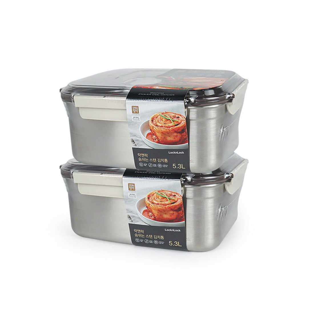 락앤락 숨쉬는 스텐 김치통 직사각 5.3L x 2개[무료배송], 믿고 사는 즐거움 SSG.COM
