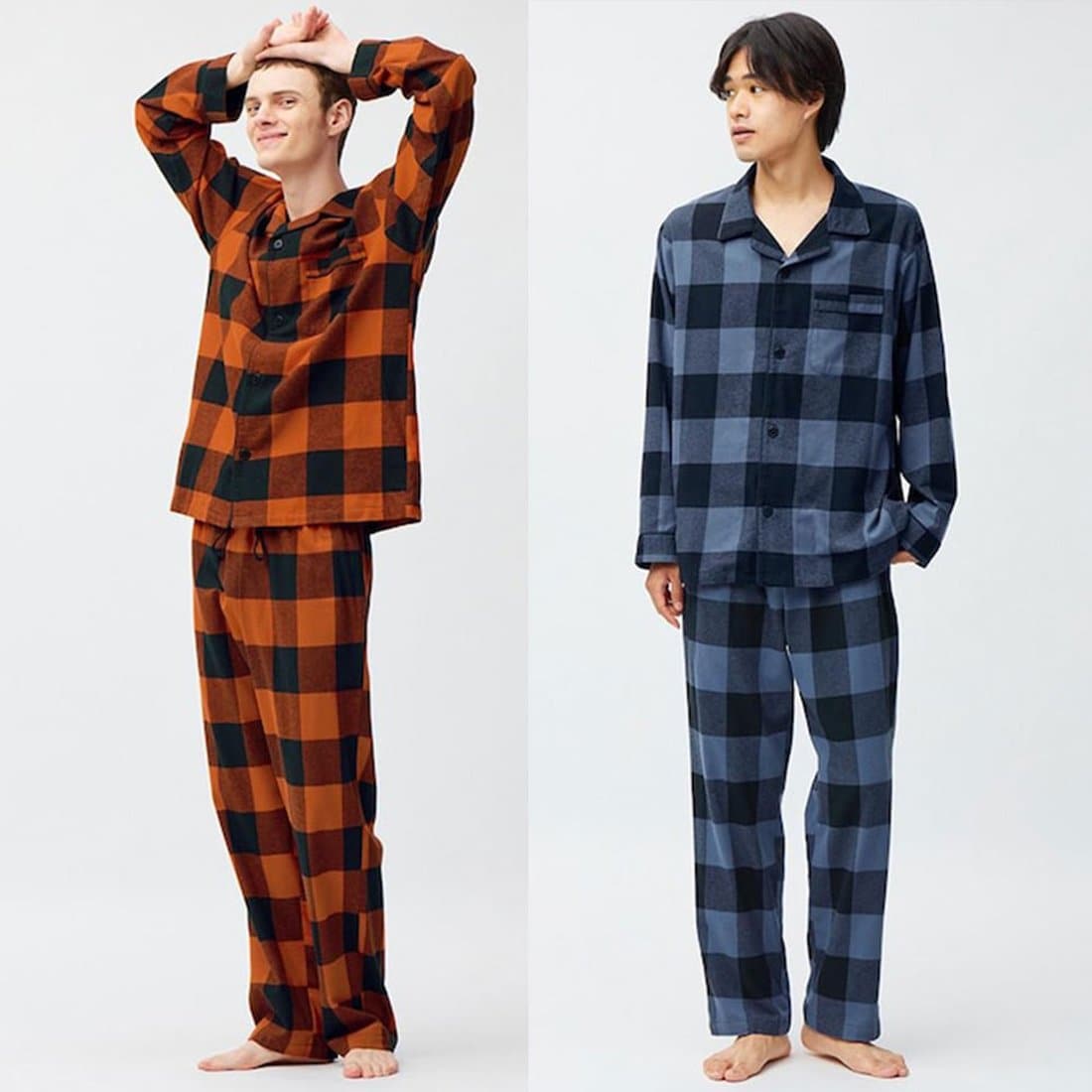 GU by 유니클로 지유 남성 플란넬 블록 체크 파자마 잠옷 세트, 믿고 사는 즐거움 SSG.COM