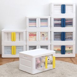 2+2 국내산 양문형 접이식 리빙박스 화이트 56L - SSG.COM